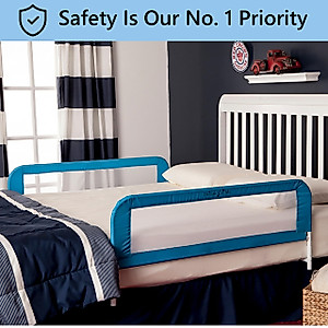 Adjustable Mesh Bed Rail in Blue, Two Height Levels, Breathable and Durable Fabric, Lightweight and Portable Bed Rail for Toddlers, Double Pack