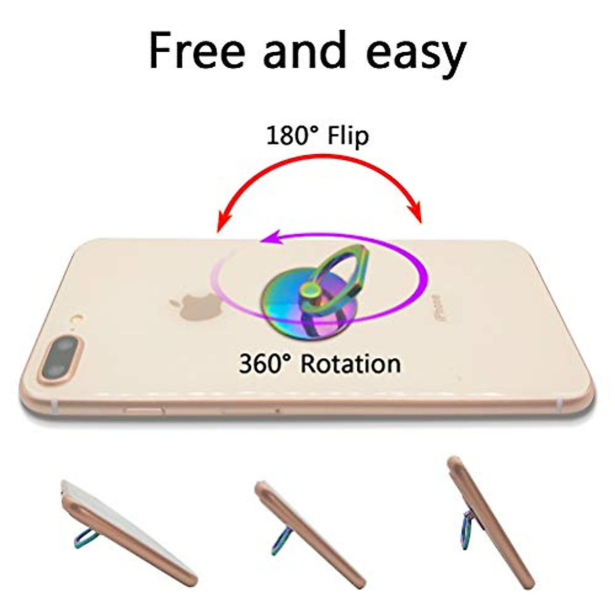 Blacell Colorful Cell Phone Ring Holder 360 Degree Rotation Phone Ring Holder Stand Finger Ring Kick-Stand Compatible Various Mobile Phones or Phone Cases
