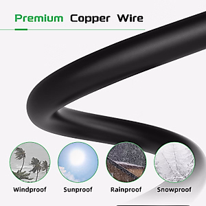 Bateria Power Solar Panel Cable 100FT Red and Black, 2Pack Solar Extension Cable, 10AWG (6mm²) Tinned Copper Wire for Outdoor Automotive RV Boat Marine Solar Panel- Black