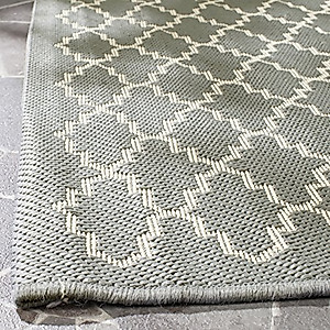 SAFAVIEH Courtyard Collection 2'3" x 20' Anthracite/Beige CY6919 Trellis Indoor/ Outdoor-Waterproof Easy-Cleaning Patio Backyard Mudroom Runner-Rug