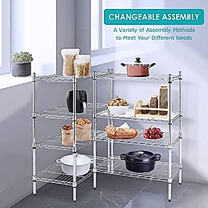 8 Tier Tall Wire Shelving Unit, Adjustable Wire Shelves with NSF Certified, Narrow Metal Storage Rack Shelf Unit for Kitchen, Laundry, Bathroom (13.8" D x 23.6" W x 71" H, Chrome)