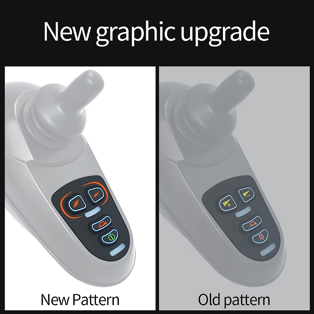 BIAQI Wheelchair Control Keypad Jazzy Power Chair Accessories 4 Buttons keypad Wheelchair Fits D51161.01 D51162.01 D51333.01