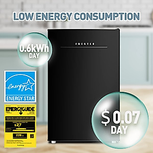 4.5 Cu.Ft Compact Fridge Mini Refrigerator with Freezer Small Refrigerator Auto Defrost,Super Quiet,6 Adjustable Mechanical Thermostat,Energy Saving,LED Inside for Room Dorm Office (Black)