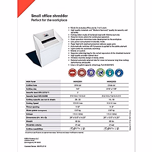 HSM Pure 530 Strip-Cut; shreds up to 30 sheets; 21-Gallon Capacity Continuous Operation Shredder