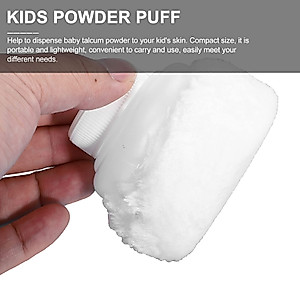 Toyvian 2 Sets Powder Puff Box Fluffy Body After- Bath Powder Face Body Villus Powder Puff Container Makeup Cosmetic Talcum Powder Holder with Hand Holder White