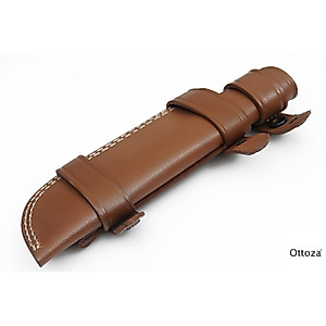 Ottoza TOP GRAIN Leather Knife Sheaths for Fixed Blade Knives, RIGHT HAND Leather Knife Sheath for Belt, Leather Knife Holster Belt Knife Holder, Horizontal Knife Sheath for Belt No:39