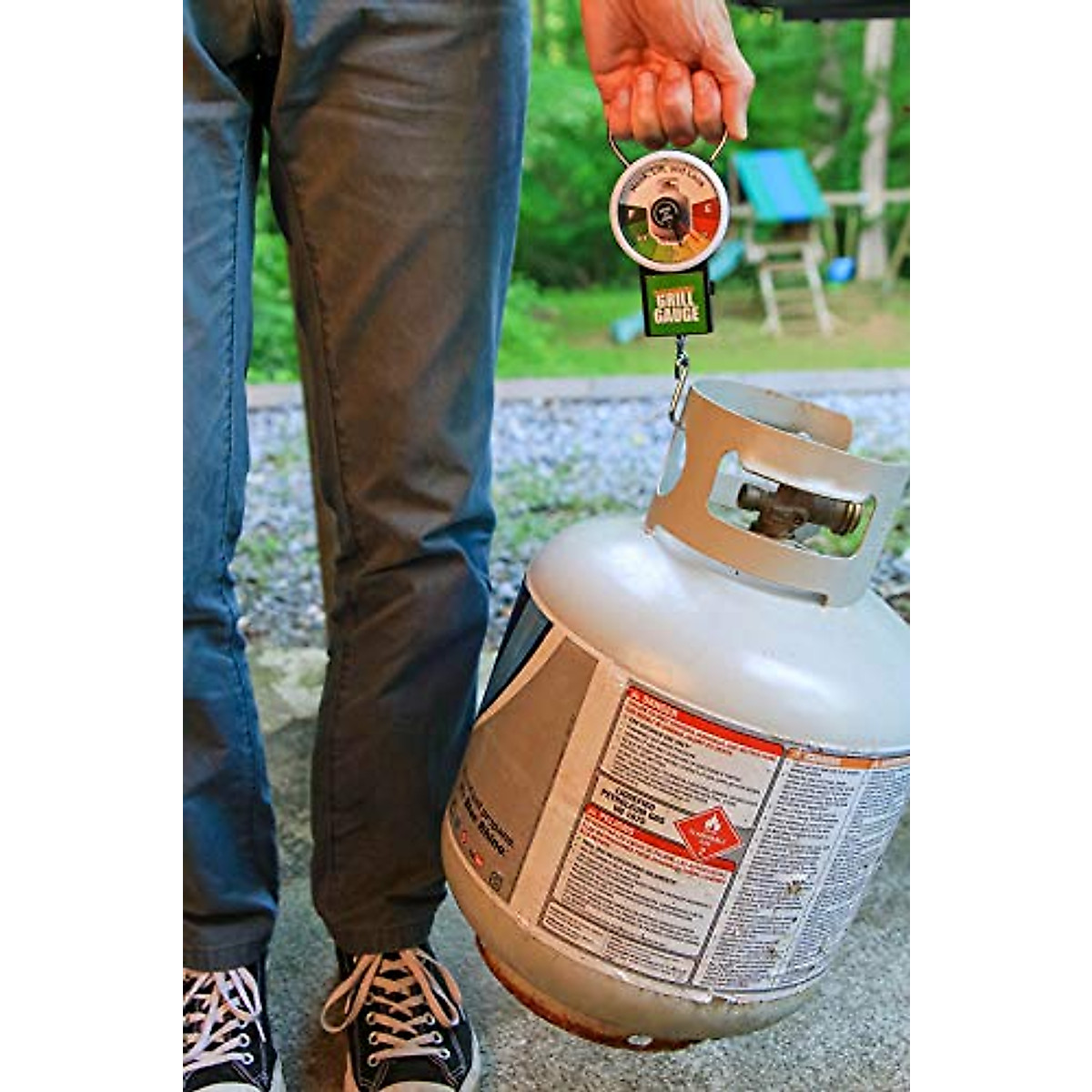 Grill Gauge Original Propane Tank Scale for BBQ Grill, Patio Heater, RV Camper - Improved Design with Easy Lift Indicator - Works on Standard 20 lb and 15lb Labelled Exchange Tanks