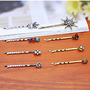 10 Pcs Vintage Alloy Mixed Hair Bobby Pins for girls Hair Clips Barrettes for women NO REPEAT RANDOM PACKING