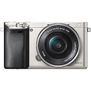 Sony Alpha a6000 24.3MP Digital Camera with 16-50mm Power Zoom and 55-210mm Lenses (Silver)