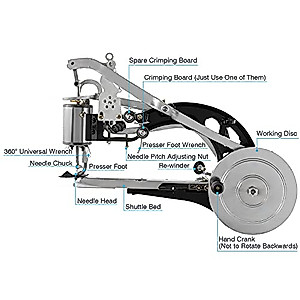 IRONWALLS Leather Cobbler Manual, Heavy Duty Hand Shoe Repair Mending Sewing Machine with Needles, Leather Stitching Sewing Machine for Canvas Cotton Linen, Bags, Cloths, Tents