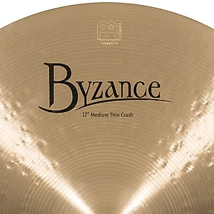 Meinl Cymbals B17MTC Byzance 17-Inch Medium Thin Traditional Crash Cymbal (VIDEO),metallic