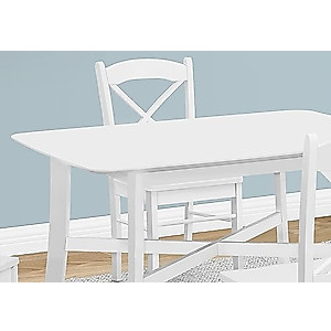Monarch Specialties 1323, 48" Rectangular, Small, Kitchen, Room, White, Wood Legs Dining Table-36"X 48" Veneer Top, 47.25" L x 35.5" W x 29.5" H
