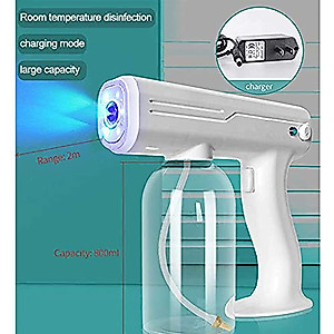Blue Light Nano Atomizer, Cordless Electric Sprayer Handheld Rechargeable Large Capacity Fogger Machine for Home, Garden, Car, Office Outdoor Indoor(800ML)