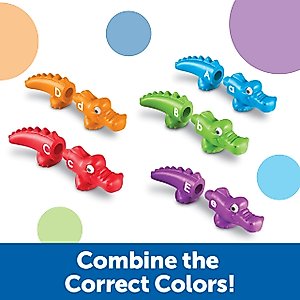 Learning Resources Snap-n-Learn Alphabet Alligators, Fine Motor Toy, 26 Double-Sidedpiece, Ages 18 Months +, Multicolor