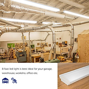 TychoLite 8FT LED Shop Lights 110W LED Garage Light, 5000K, 12000lm, 8 Foot LED Linear Strip Fixture, Surface and Suspend Mounting, for Warehouse, Workbench, Workshop, Replace for Fluorescent Tube