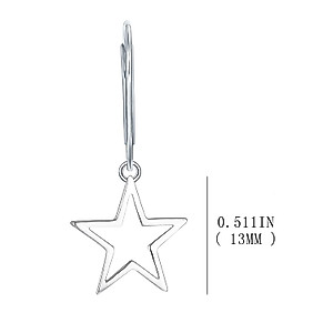 JO WISDOM Women Star Earrings,925 Sterling Silver Leverback Dangle & Drop Earrings