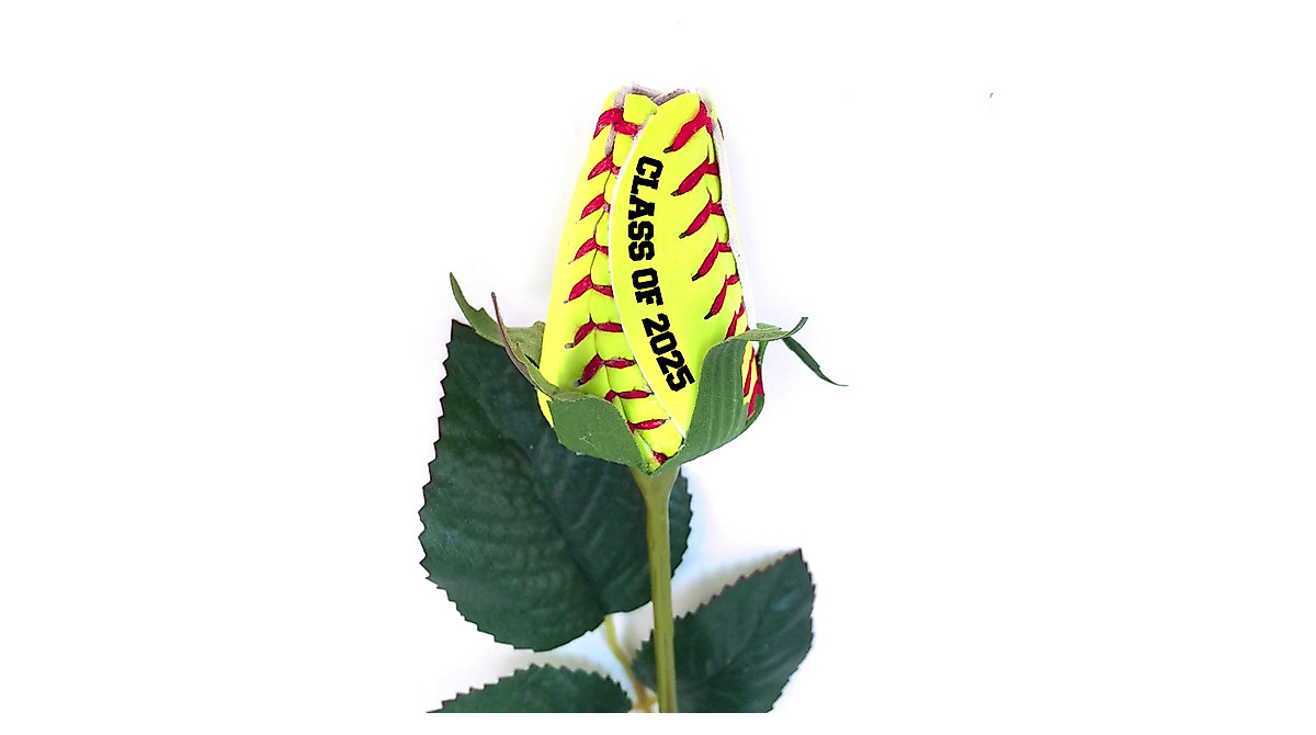 Softball Rose Graduation Gift - Handmade Sports Roses