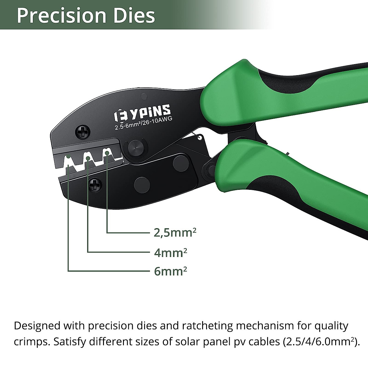 EYPINS Solar Cable Crimper 14-10 AWG,PV Cable Crimping Tool,Solar Panel PV Cable Crimp Tool for Solar Wire Terminal Solar Connector 2.5/4.0/6.0mm²