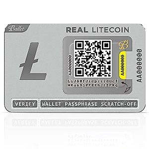 Ballet Real Litecoin - The Easiest Crypto Cold Storage Card - Cryptocurrency Hardware Wallet, Managing Your Crypto Assets, NFTS, Coins, (Single)