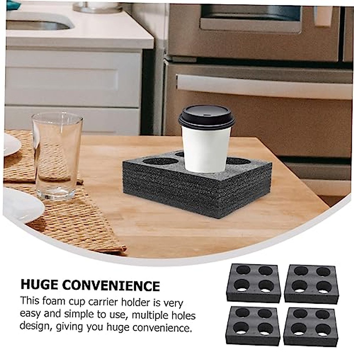 Mobestech 10 Pcs Tea Holder Tray Milk Tea Cup Holder Takeout Coffee Carrier Drink Holder Coffee Mug Holder Stand Takeout Cup Carrier Tray Cups and Plates Pearl Cotton Disposable
