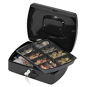 Q-Connect Cash Box 10 Inch Black