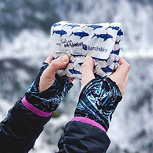 Lunchskins Recyclable & Sealable Food Storage Sandwich Bags, Shark Design, 50 Bags - Eco-Friendly, Made Without PFAS and BPA