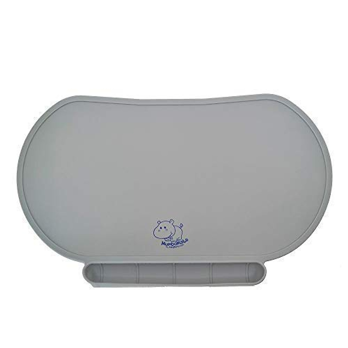 Silicone Children's Place Mat - Baby Mumbo | Food-Grade Quality with Unique Raised Edges for Spill Prevention | Lightweight, Portable, and Spill-Proof Tray (Gracious Gray)