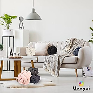 Uvvyui Knot Pillow Ball, Soft Home Decor Round Knotted Pillows, Handmade Transformational Throw Pillows Plush Floor Cushions for Bedroom, Sofa, Couch (Cream, Small-8 Inch)