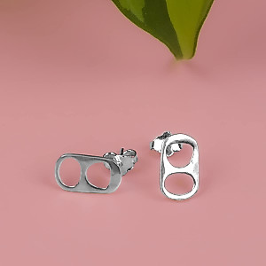 Fun Earrings for Women -Sterling Silver Solid-Unique Earrings for Women-Soda Can Tab Earrings- Sahma