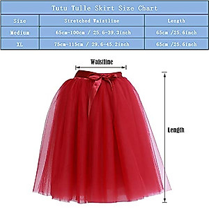 TOPCHANCES Women's Tulle Skirt,50s Vintage Petticoat Retro Underskirt A Line Knee Length Adult Skirt with Sash Costume for Party Gown Prom Formal (L/Wasitline 25.6in-39.3in,Length 25.6in, Gray)