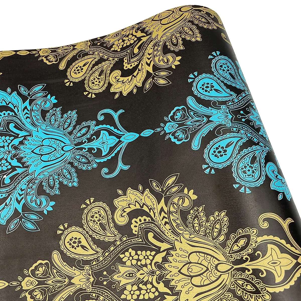 Yifely Yellow Damask Furniture Paper Pre-Pasted Shelf Liner Dresser Drawer Covering Mat 17.7 Inch by 9.8 Feet