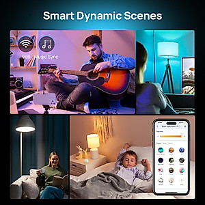 Consciot Smart Light Bulbs with Remote Control, LED Light Bulb That Works with Alexa & Google Home, Color Changing Light Bulb, A19 E26 2.4Ghz WiFi Light Bulbs 60 watt equivalent, 800lm Dimmable 6 Pack