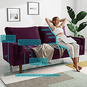 Meeyar 58" Loveseat + 70" Sofa, Mid - Century Modern Couch with Solid Wood Legs, Soft & Comfortable, Ideal for Small Spaces Like Living Rooms, Bedrooms, Small Apartments - Easy Assembly Included