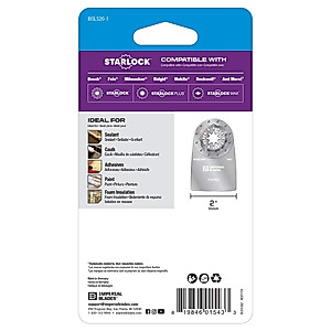 Starlock™ 1-3/8" Soft Material Oscillating Multi-Tool Flexible Scraper, 1PC (Fits: Bosch and Fein. Also fits non-Starlock multi-tools: Milwaukee, Ridgid, Makita, Rockwell and more), One Size