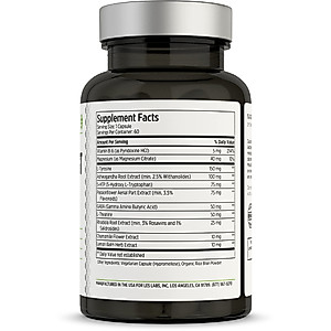 LES Labs Mood Boost – Stress Relief, Mood Support, Deep Relaxation & Better Sleep – 5-HTP, Ashwagandha, Rhodiola Rosea, Magnesium, L-Theanine & GABA – Non-GMO Supplement – 60 Capsules