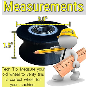 Elliptical Roller Wheel 340773 - Compatible with Epic, FreeMotion, HealthRider, ProForm, and NordicTrack