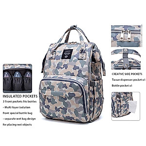 Starte Camo Diaper Bag Backpack, Large Multifunction Waterproof Travel Backpacks for Mom/Dad with Insulated Pockets&Stroller Straps,Durable Maternity Baby Nappy Bags