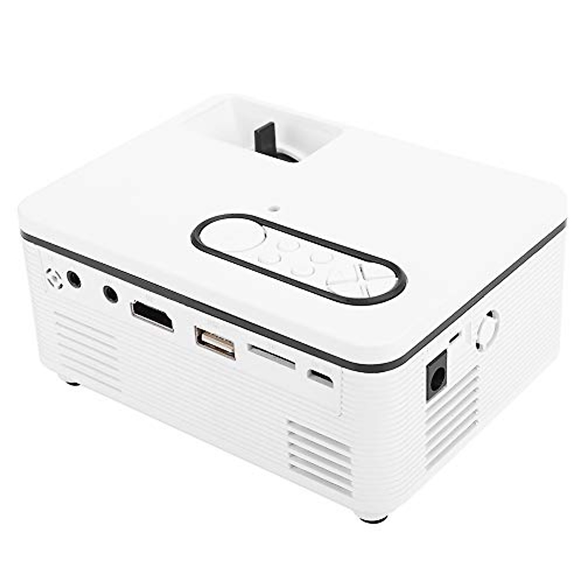 VBESTLIFE Mini LED Projector 1080p HD Private Home Cinema Theater Portable Movie Projector Compatible with Desktop Laptop PC Smartphone, Gift Pocket Projector for Party Outdoor Recreation(White)