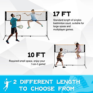 Jaulbony Pickleball Net Volleyball Net Outdoor Height Adjustable 10ft x 7.2ft Badminton Net Backyard Game Tennis Portable for Junior Kid Soccer Pool Sports High School