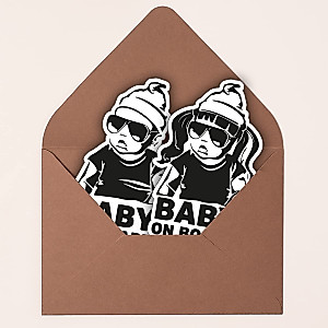 Y2K Baby on Board Sticker for Car (2 PCS),Baby Safety Car Signs, Baby on Board Decals for Cars, Funny Carlos from The Hangover Sticker for Mailbox Windows 5.5x3 inch 2 PCS Boy and Girl