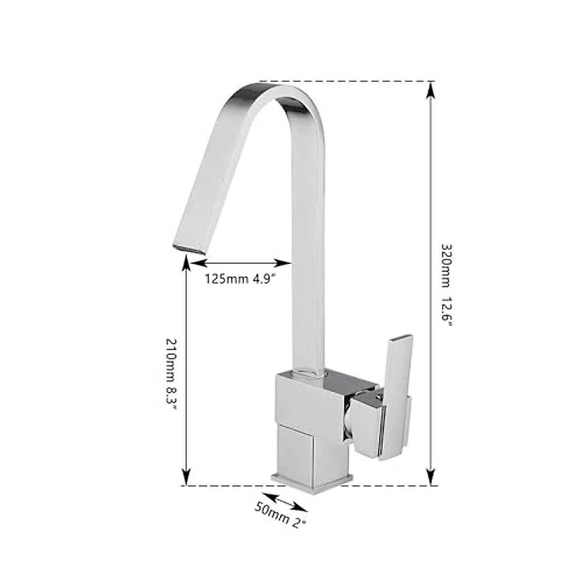 YAYAZUJI Bathroom Basin Faucet 360 Swivel Waterfall Spout Brass Bathtub Faucet Kitchen Mixer Faucet,Basin Faucet, Chrome, ZS-998