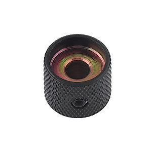 Rubatone Metal Guitar Knobs Dome Control Knobs with Black Knurled Barrels 6mm Split Shafts for Telecaster Stratocaster Electric Guitar or Bass Guitar Set of 4pcs.