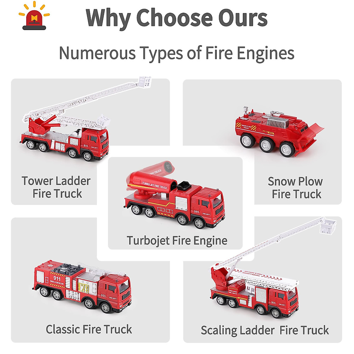 iPlay, iLearn Fire Trucks Toy for Boys 3-5, Kids Fire Engine Station Playset, Toddler Emergency Vehicles Learning, Realistic Firefighter Site Ladder Truck, Birthday Gifts for 4 6 7 8 Years Old