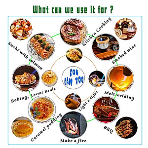 Double flame Butane Torch Without Butane Fuel, Refillable Kitchen Torch Lighter, Cooking Torch with Safety Lock Adjustable Flame, BBQ Baking Tools for Desserts Creme Brulee, diy soldering and camping