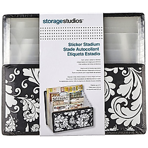 Storage Studios Projections Paper Holder with 10 Expandable Sections, 14.625 x 9 x 14.25 Inches, Black and White (CH92650)