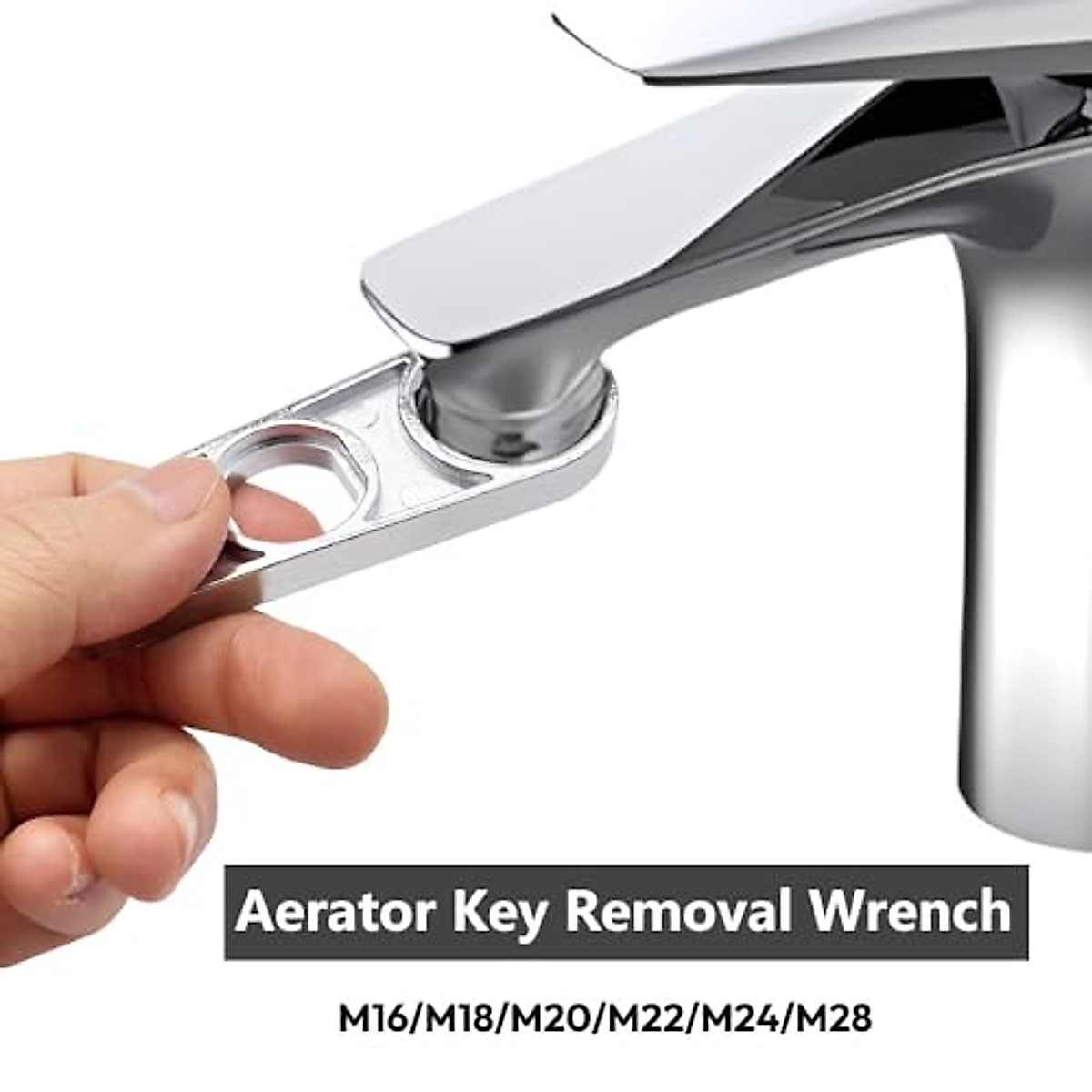 Saipe 2pcs Faucet Aerator Removal Wrench Tool, Multi-Use Faucet Aerator Key 6 Sizes 16/18/20/22/24/28mm Sink Aerator Wrenches for Kitchen Bathroom Faucet Parts