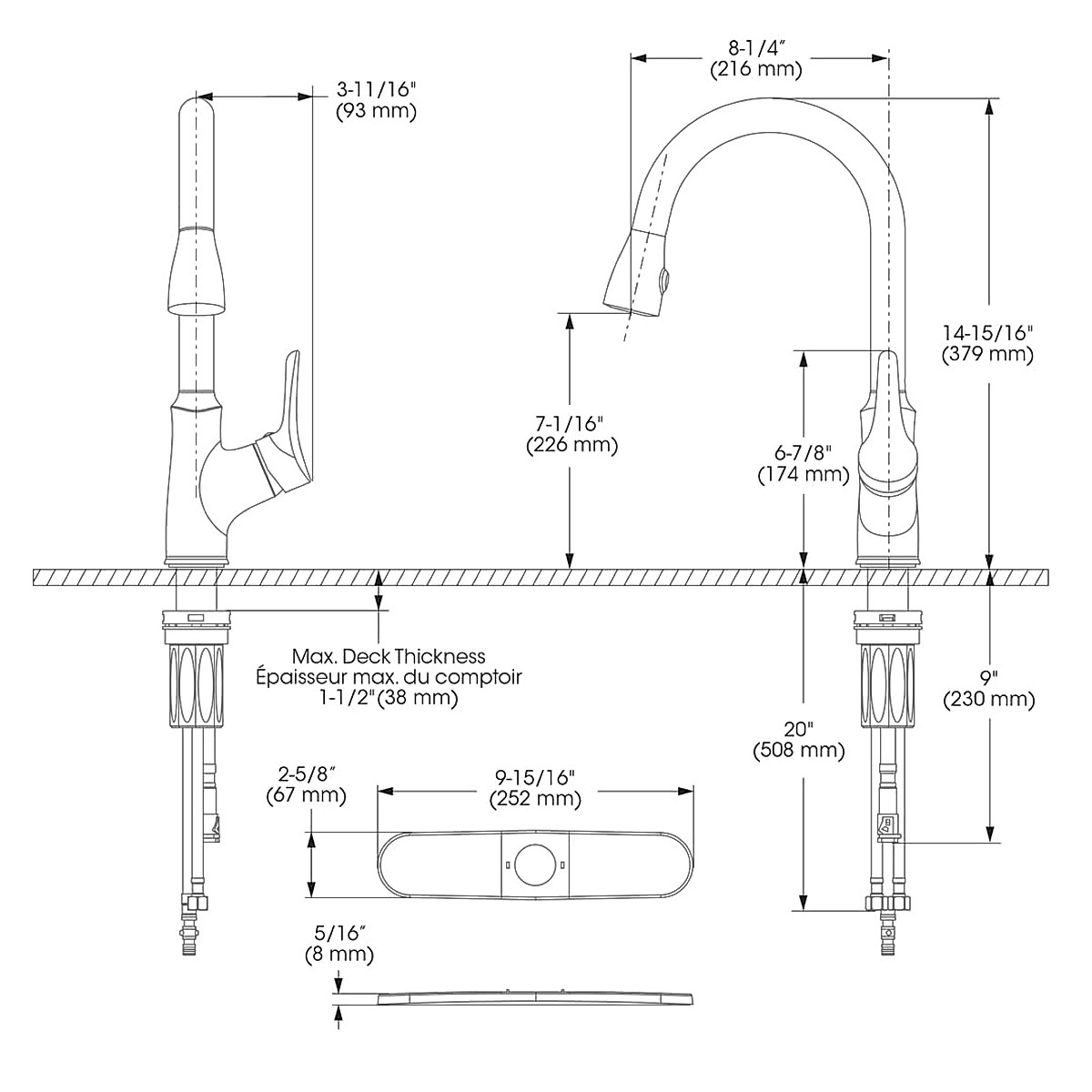 Belanger FUS78CMB Single Handle Pull-Down Kitchen Faucet, Matte Black
