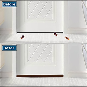 2PCS Under Door Draft Stopper,Twin Door Draft Blocker Weather Stripping Noise Cold Air Blocker Window,Washable,Dust Proof,Removable,Adjustable Door Sweeps 38"(Deep Coffe)