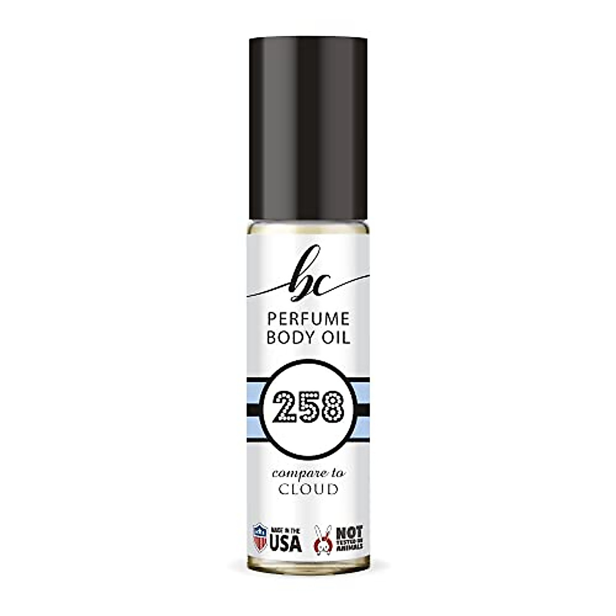 BIOCURA BC Perfume 258 Inspired by Ariana Cloud For Women Replica Fragrance Body Oil Dupes Alcohol-Free Grande Sample Travel Size Concentrated Long Lasting Roll-On 0.3 Fl Oz/10ml