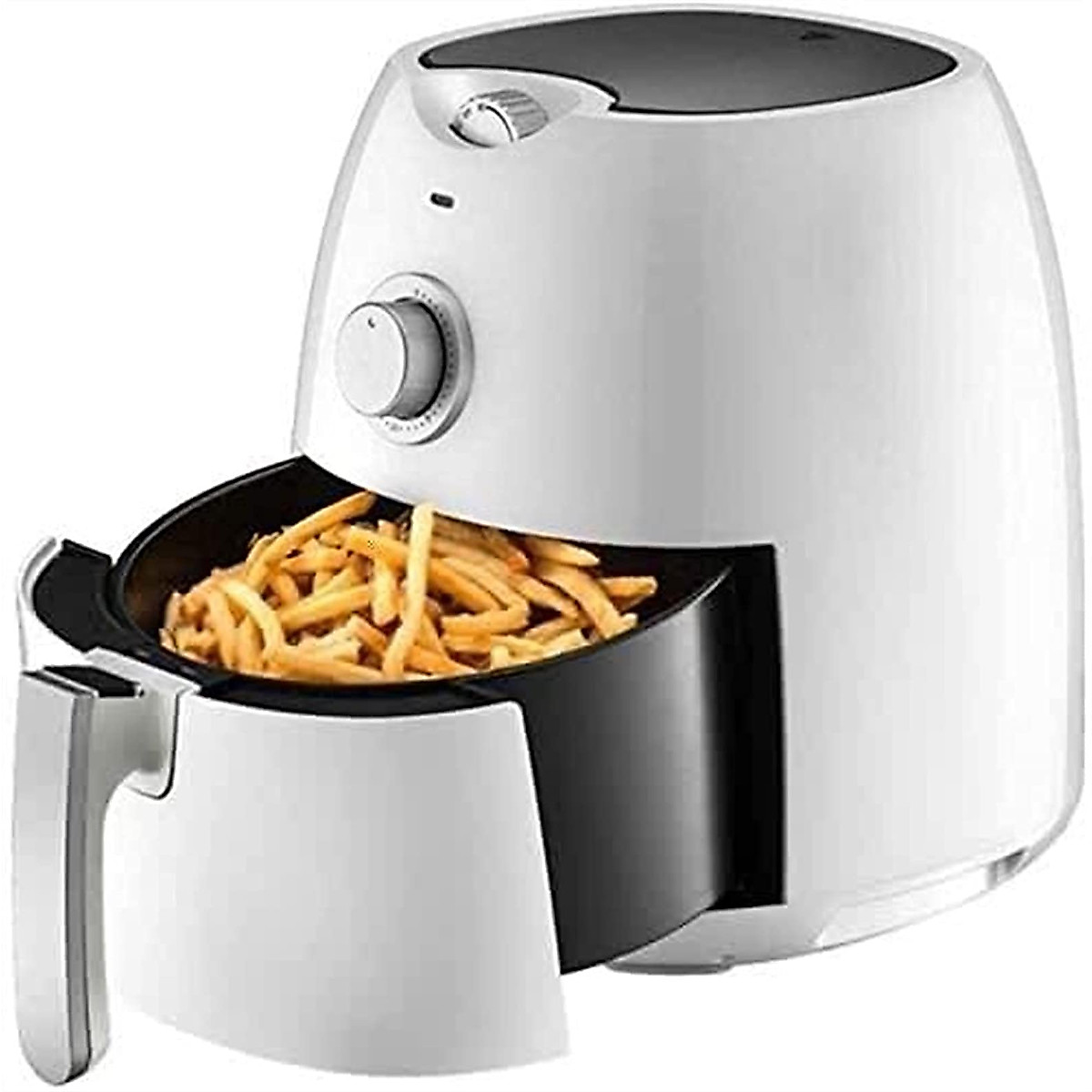 Air Fryer for Home Use 4.5L Electric Fryer LED Touch Screen Oven French Fries Machine Double Pot Large Capacity with Timing Function White Every Family